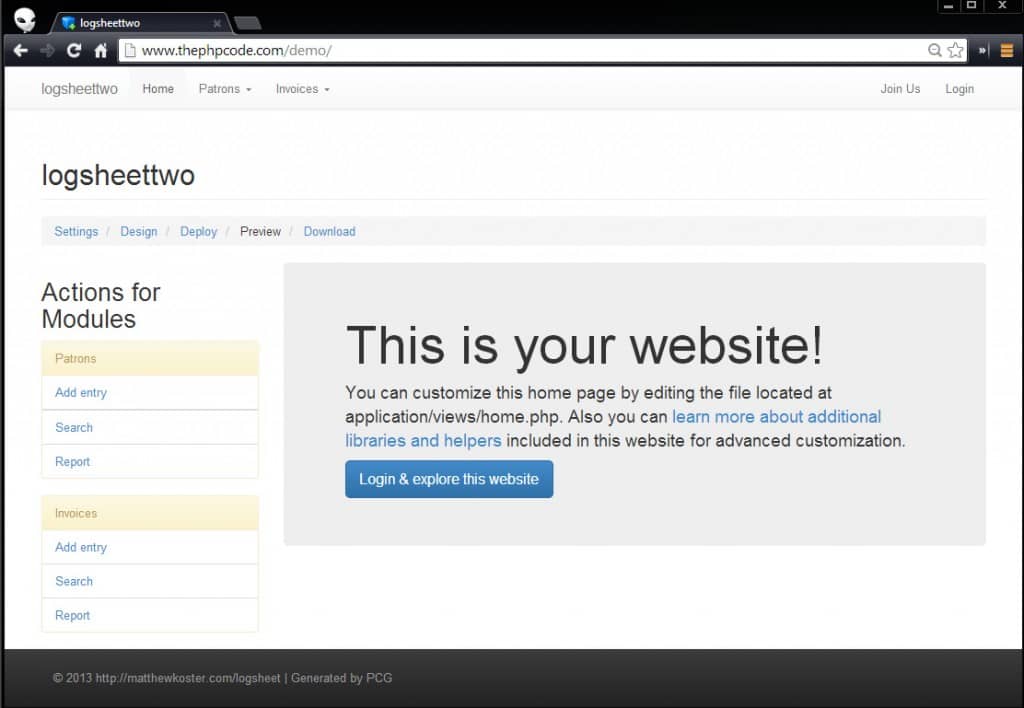PCG – PHP Code Generator for CodeIgniter – Considered Normal